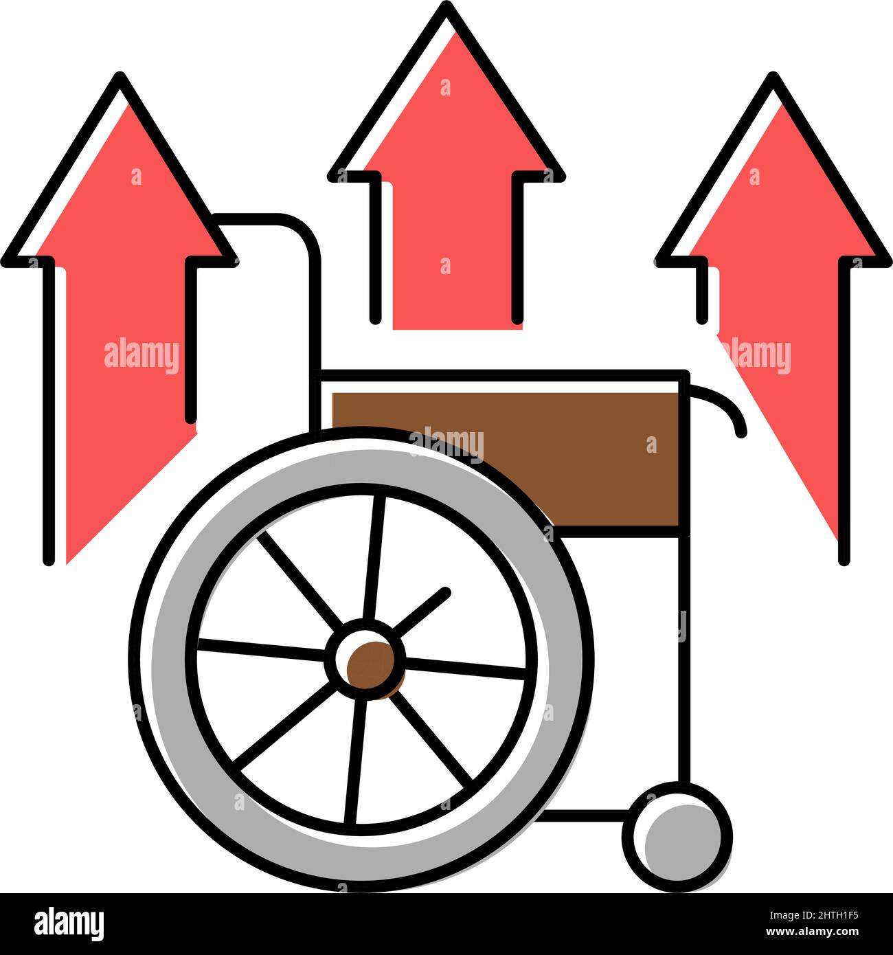 disability increasing poverty problem color icon vector illustration ...