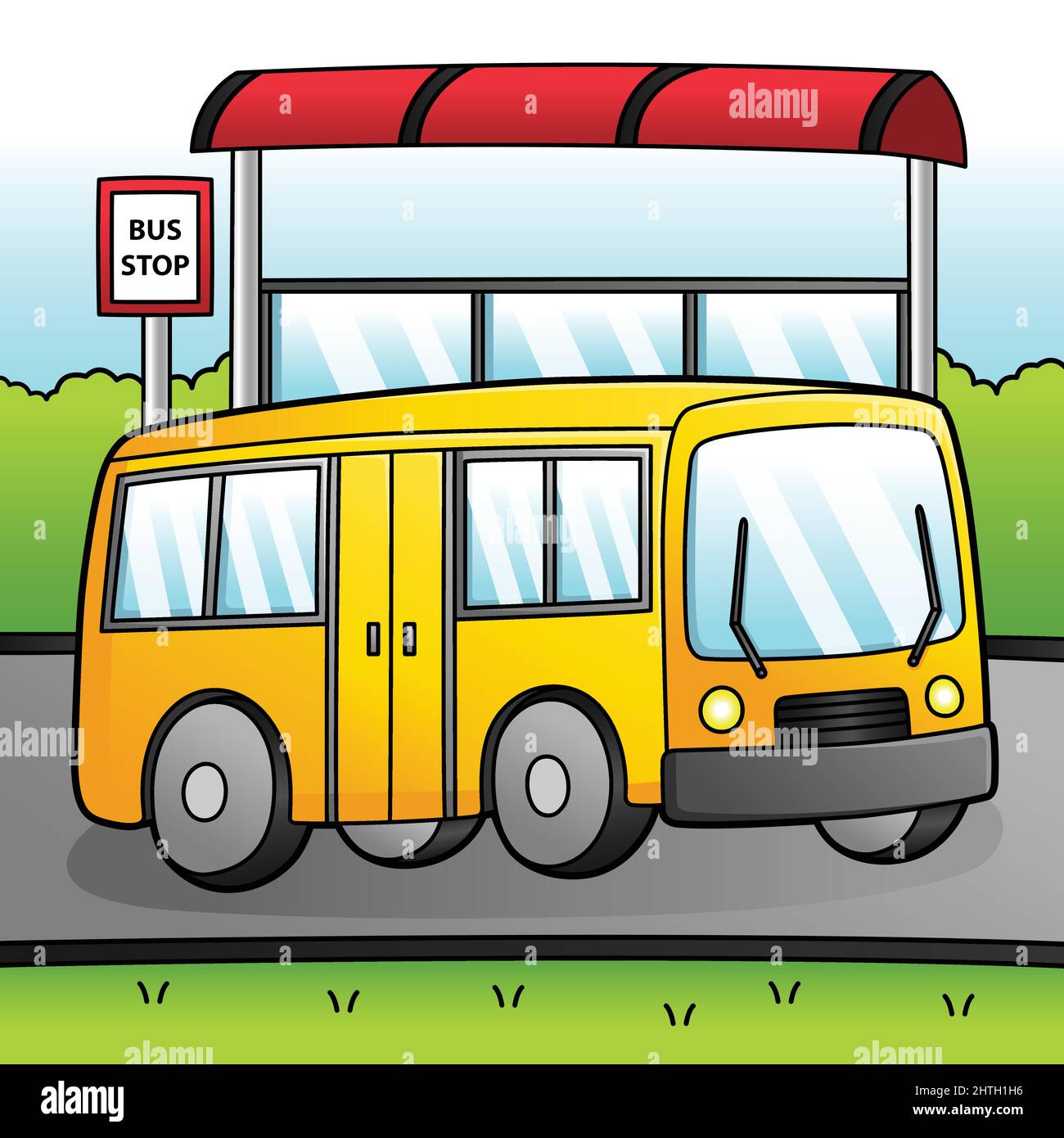 Bus Cartoon Colored Vehicle Illustration Stock Vector Image & Art - Alamy