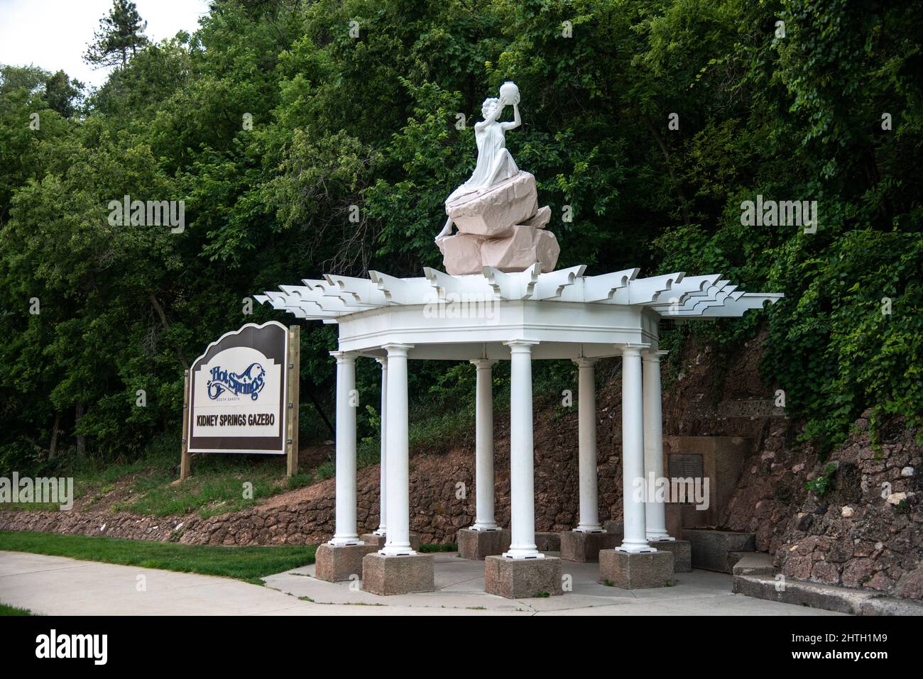 Hot Springs Gazebo where people can fill up water containers with the ...
