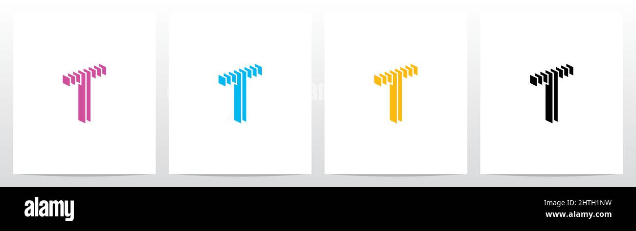 Rectangle Vertical Layer Letter Logo Design T Stock Vector Image & Art ...