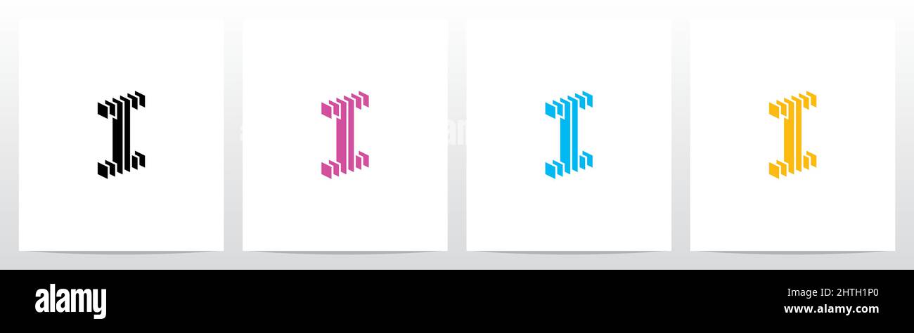 Rectangle Vertical Layer Letter Logo Design I Stock Vector Image & Art ...
