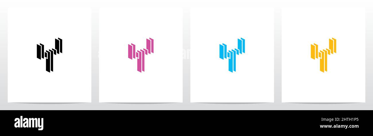 Rectangle Vertical Layer Letter Logo Design Y Stock Vector Image & Art ...