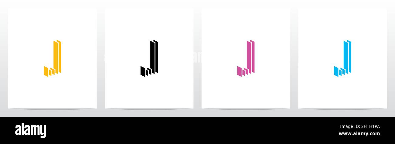 Rectangle Vertical Layer Letter Logo Design J Stock Vector Image & Art ...