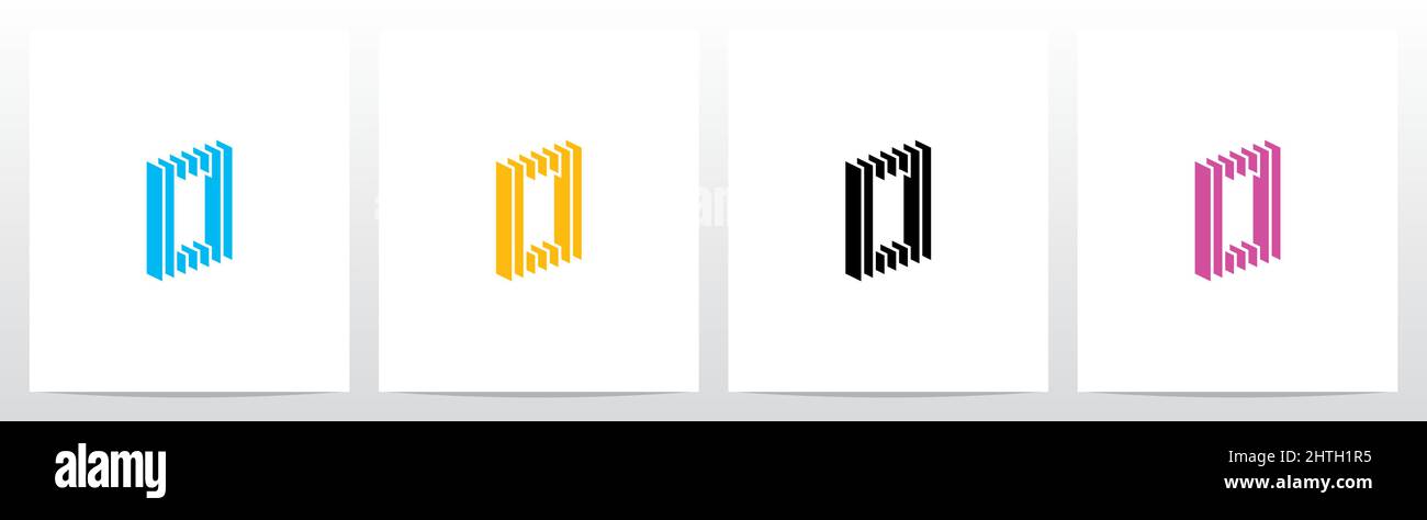 Rectangle Vertical Layer Letter Logo Design O Stock Vector Image & Art ...