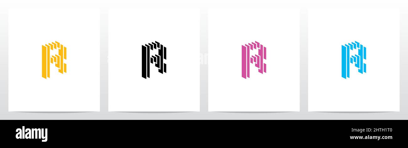 Rectangle Vertical Layer Letter Logo Design R Stock Vector Image & Art ...