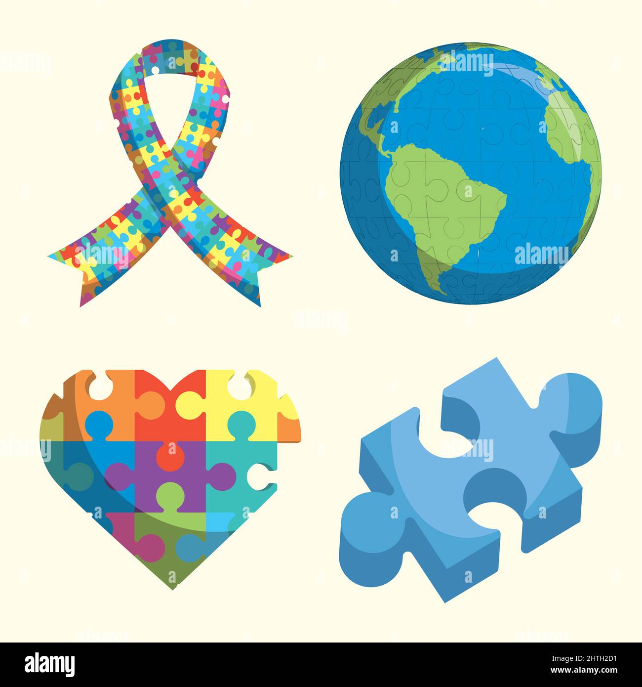four autism day set icons Stock Vector Image & Art - Alamy