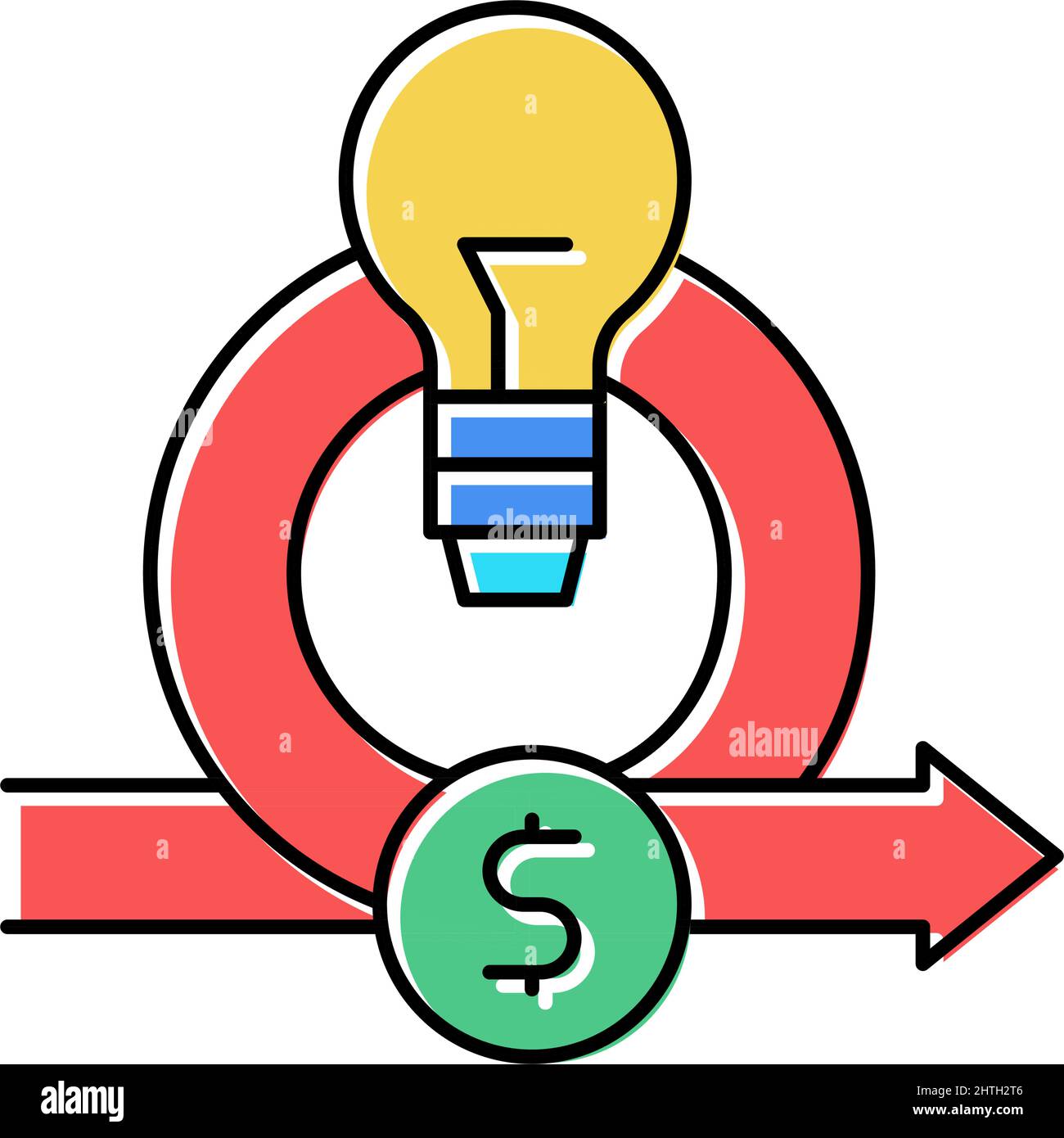 business idea of circular economy color icon vector illustration Stock ...