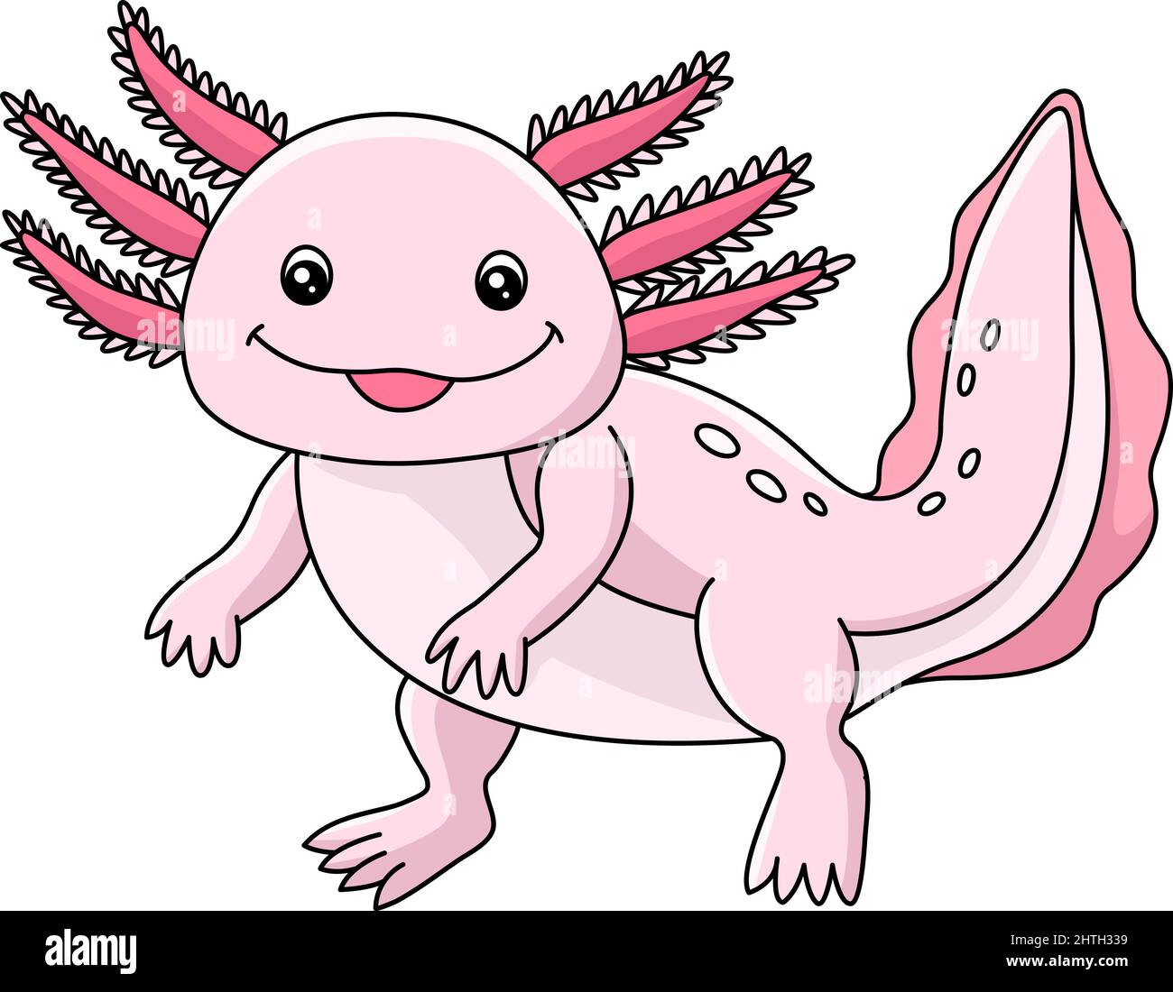 Axolotl Cartoon Colored Clipart Illustration Stock Vector Image & Art ...