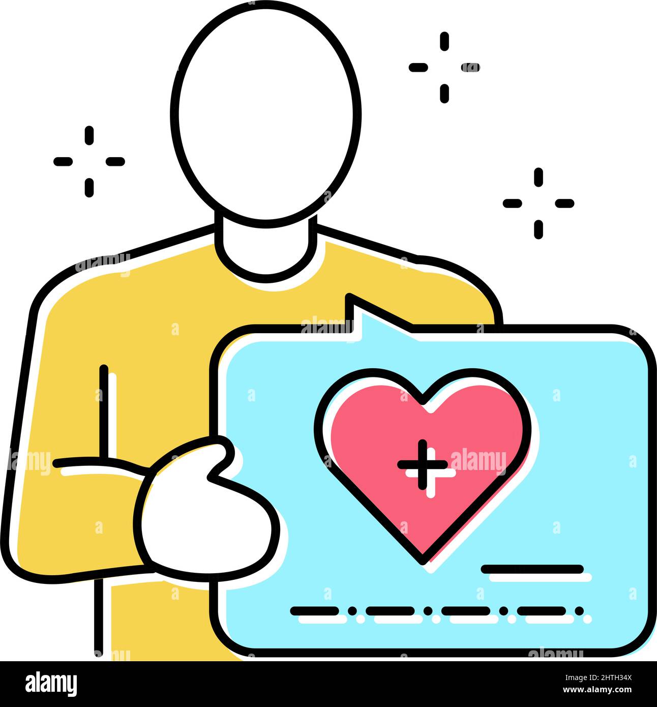 volunteer homecare service color icon vector illustration Stock Vector ...