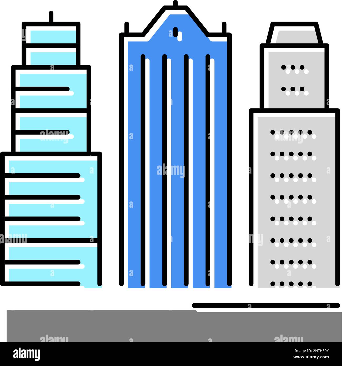 skyscraper business center building color icon vector illustration ...