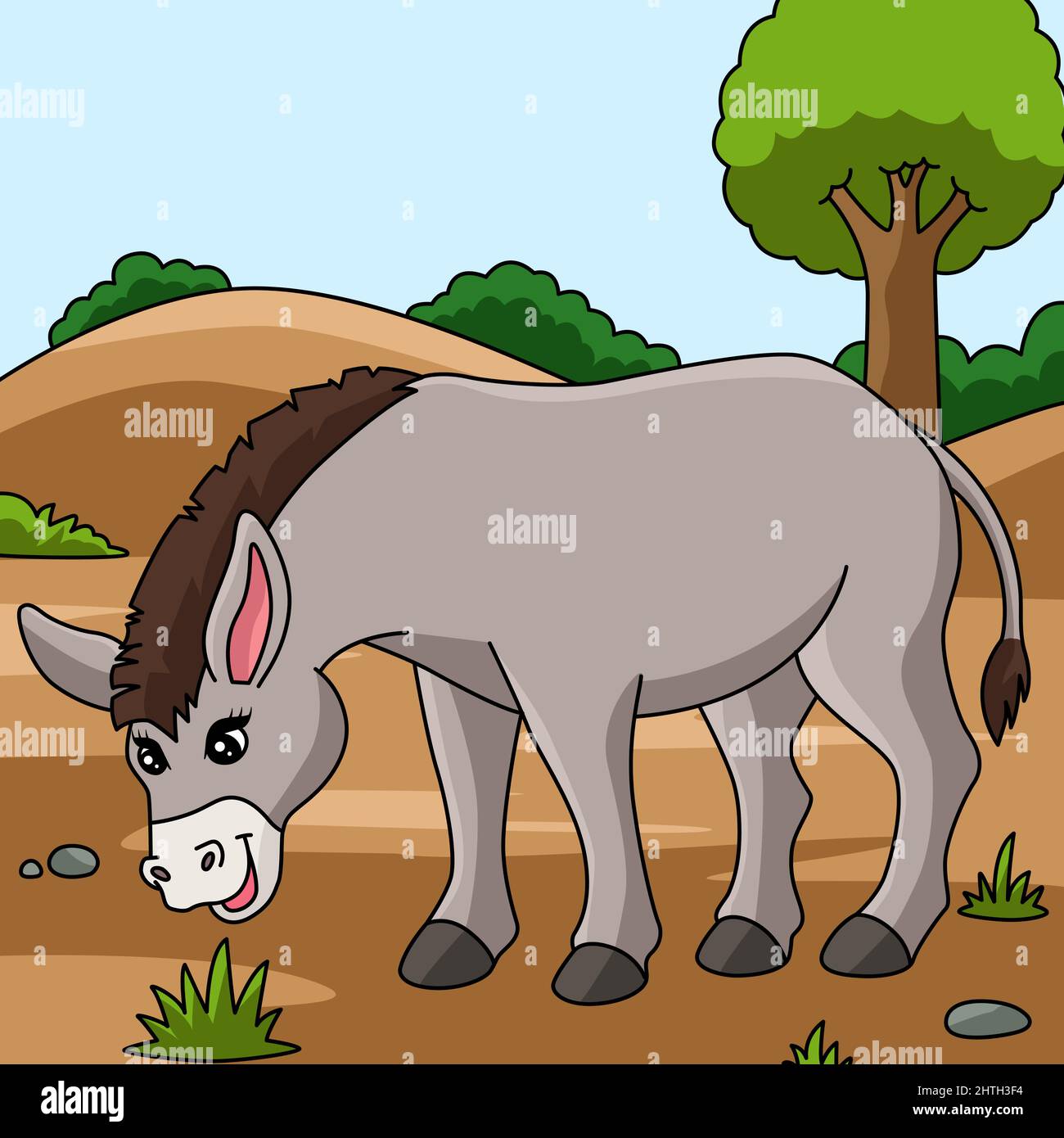 Donkey Cartoon Colored Animal Illustration Stock Vector Image & Art - Alamy