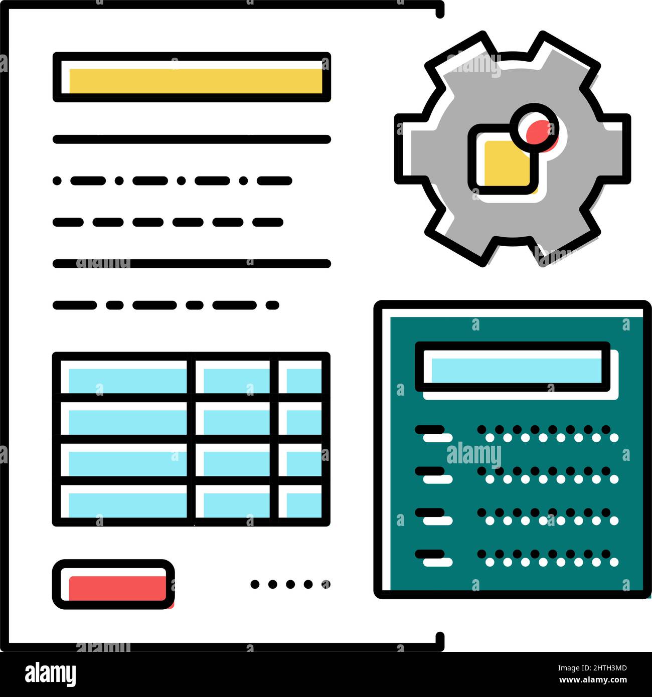 accounting erp finance occupation color icon vector illustration Stock ...