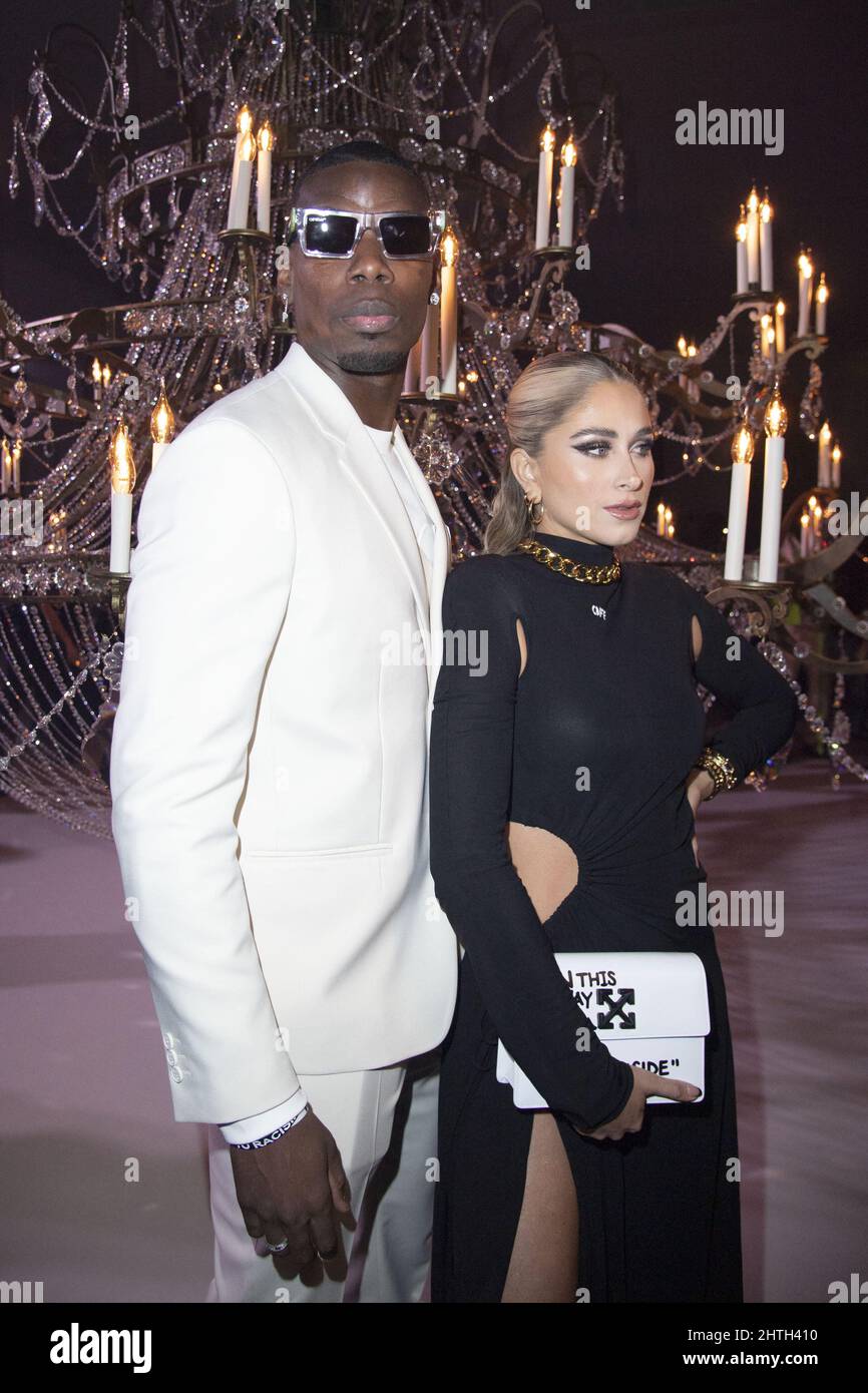 Paul Pogba and Zulay Pogba attending the Off-White Womenswear Fall ...