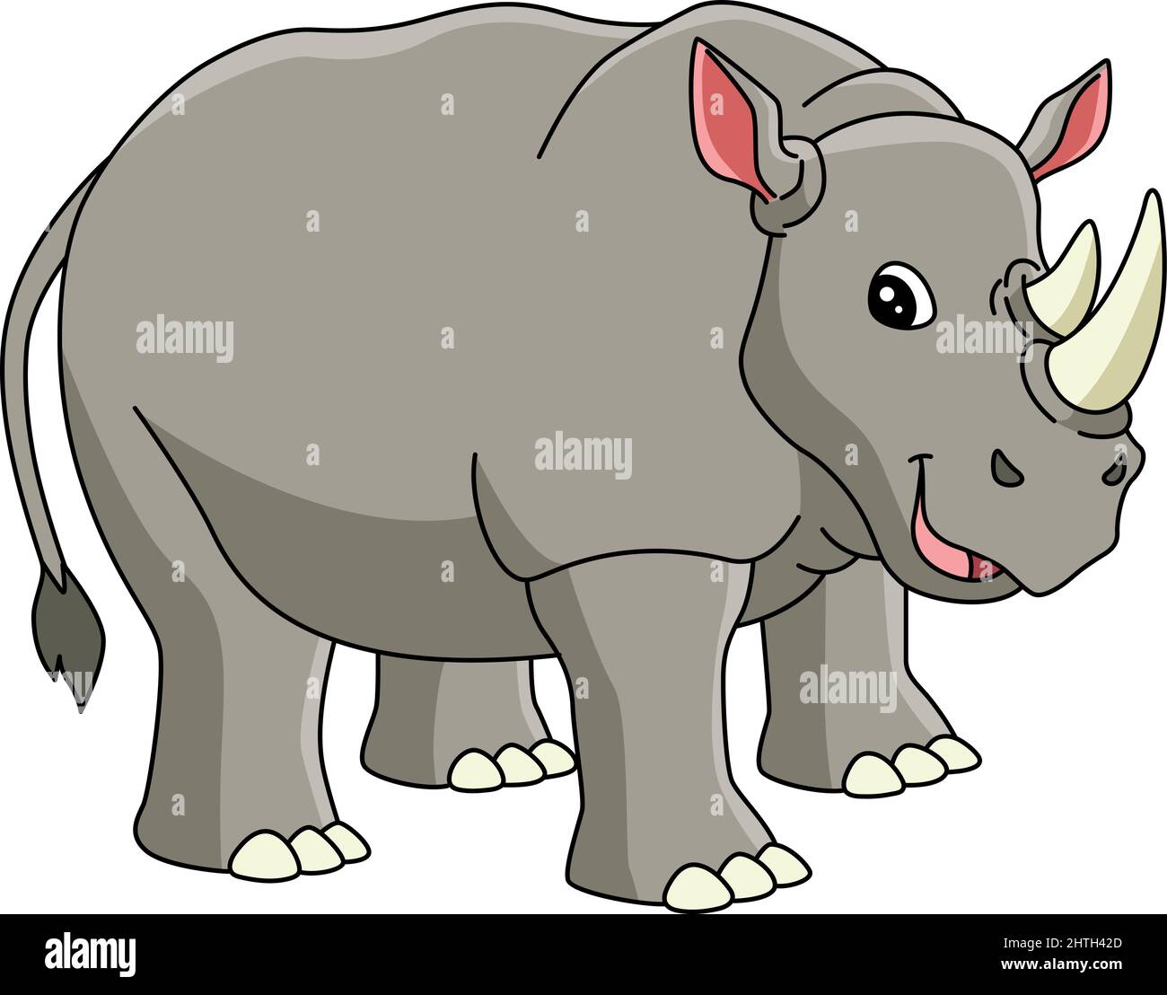 Rhino Cartoon Colored Clipart Illustration Stock Vector Image & Art - Alamy
