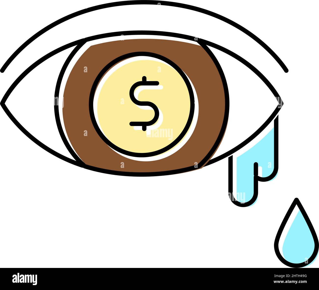 money tears poverty problem color icon vector illustration Stock Vector ...