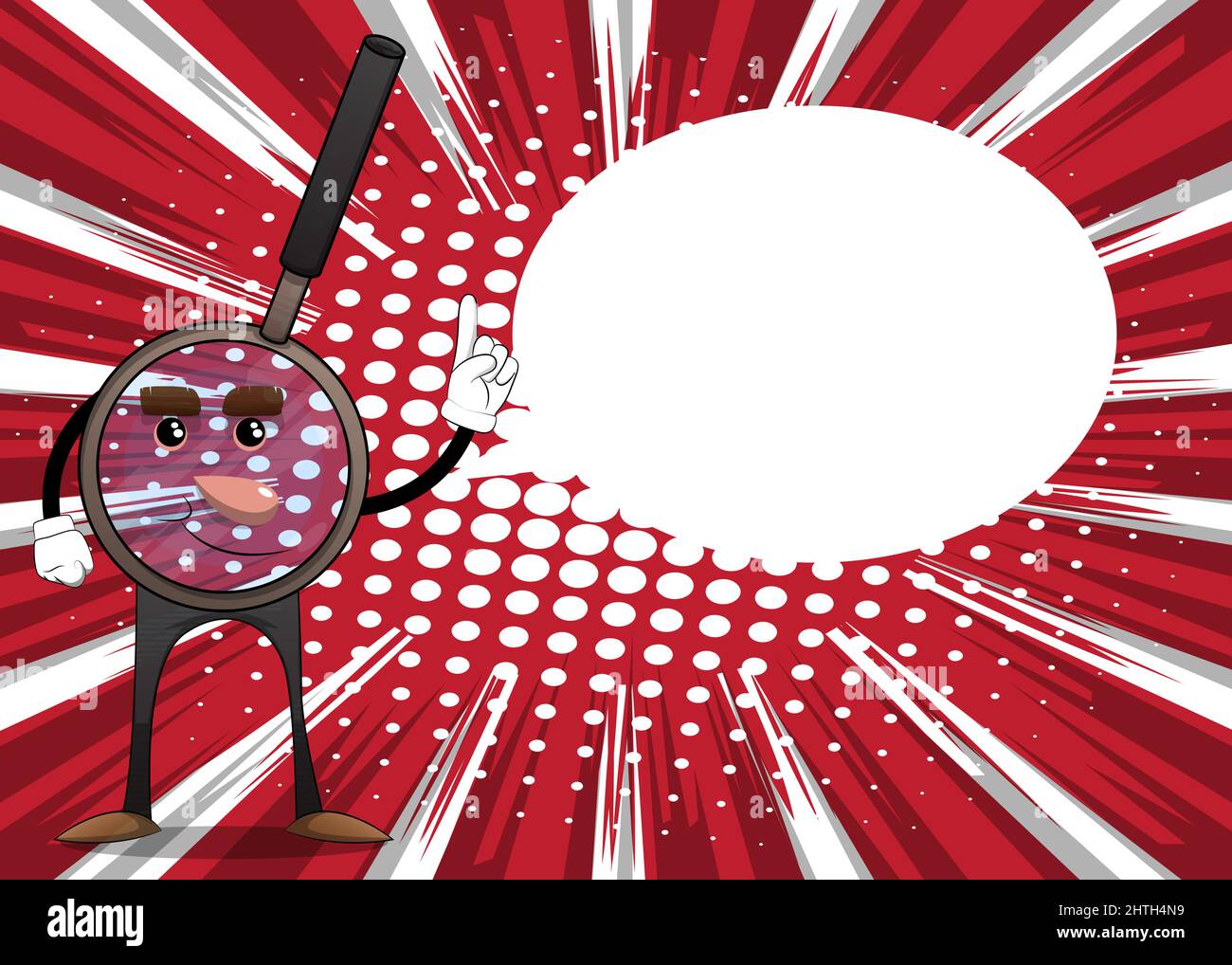 Magnifier making a point. Cartoon Character science research object ...