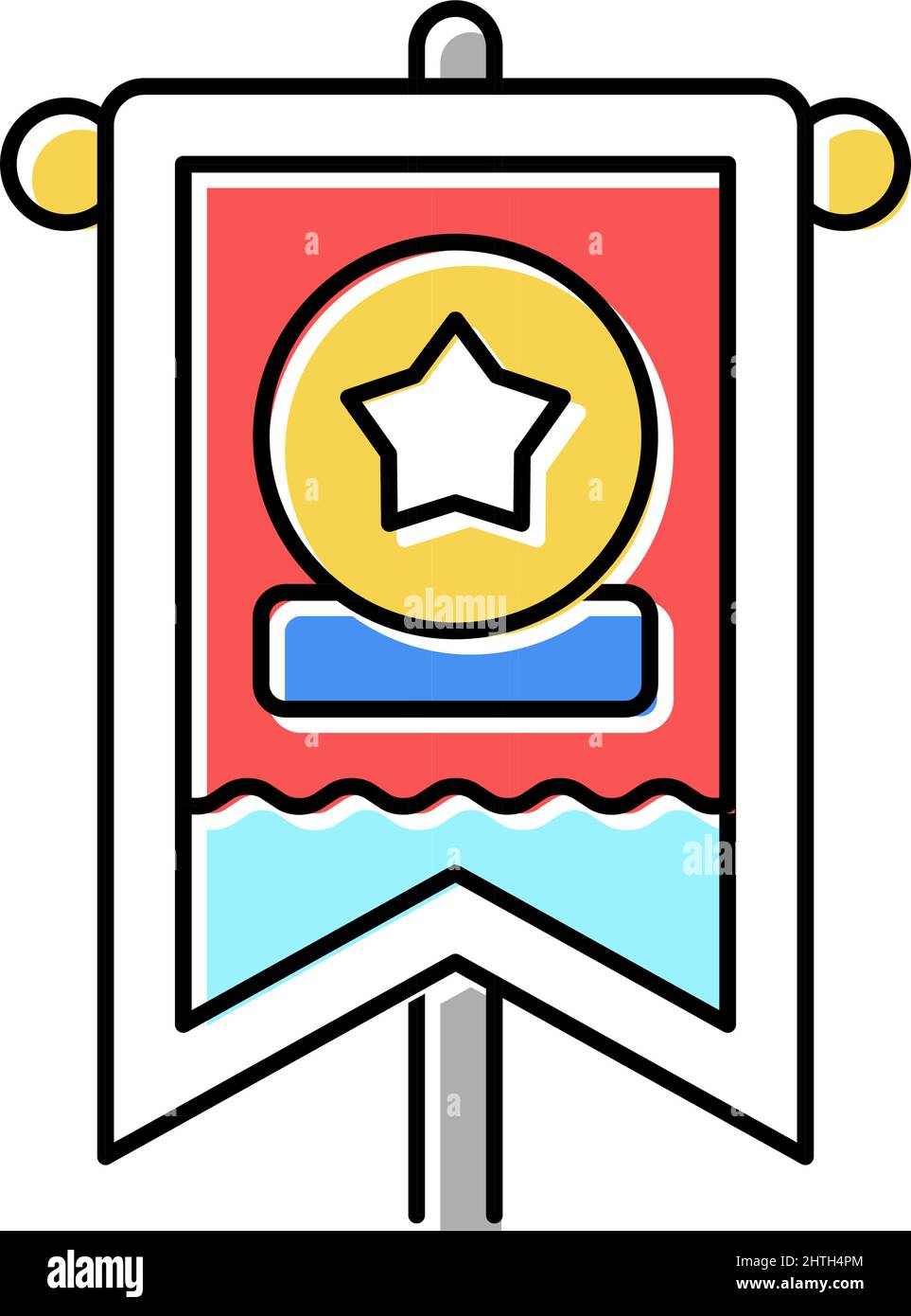 flag parade festival attribute color icon vector illustration Stock ...