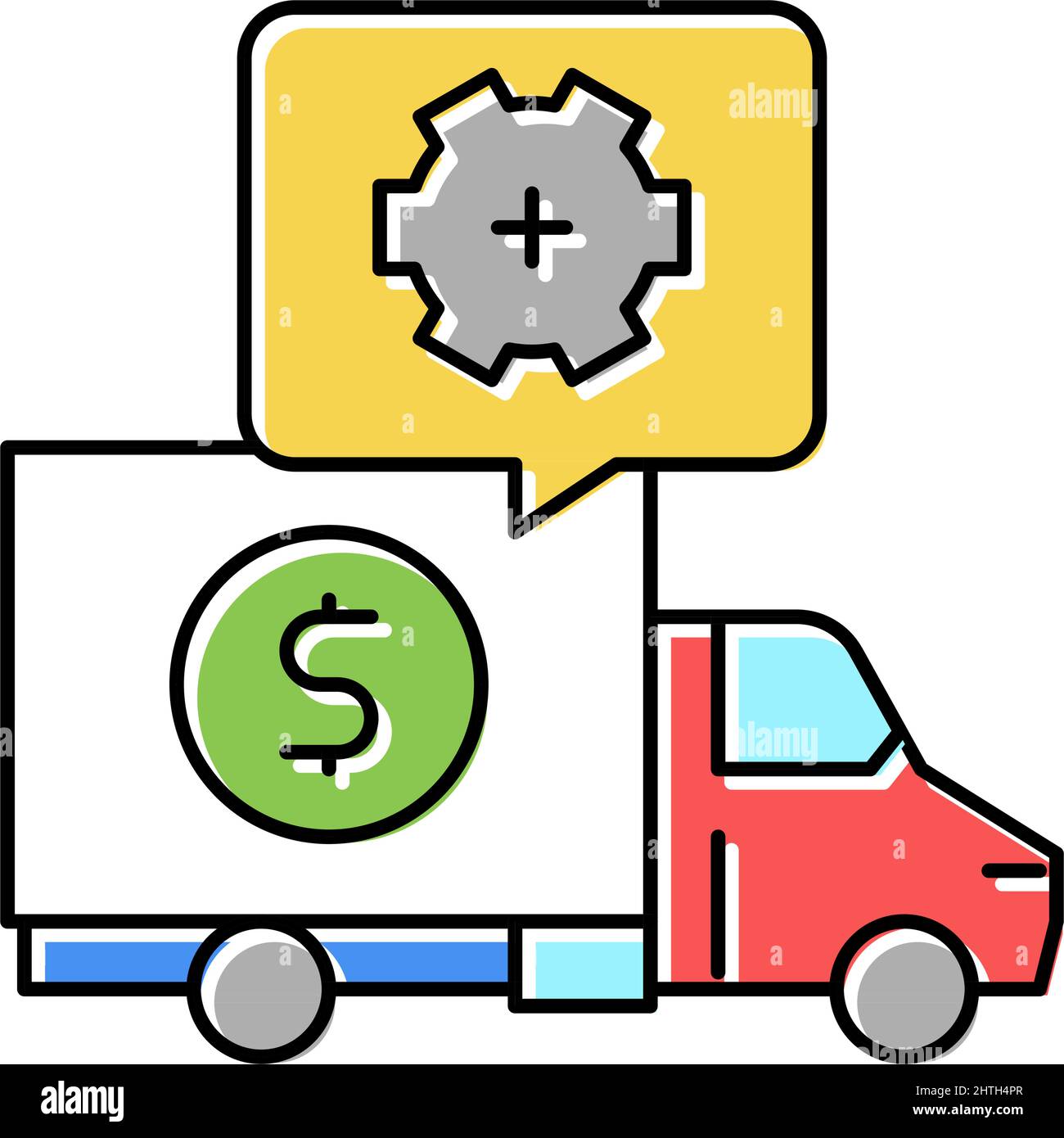 cost of logistics services color icon vector illustration Stock Vector ...