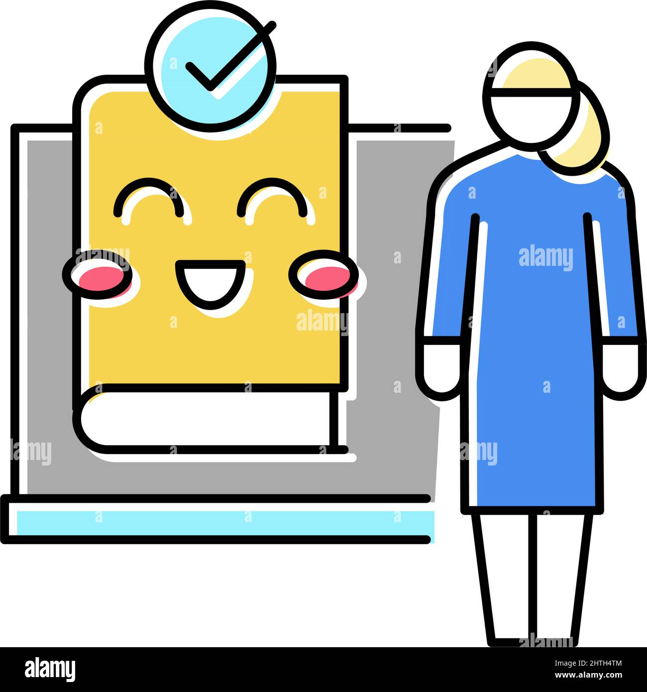 teaching child babysitter color icon vector illustration Stock Vector ...