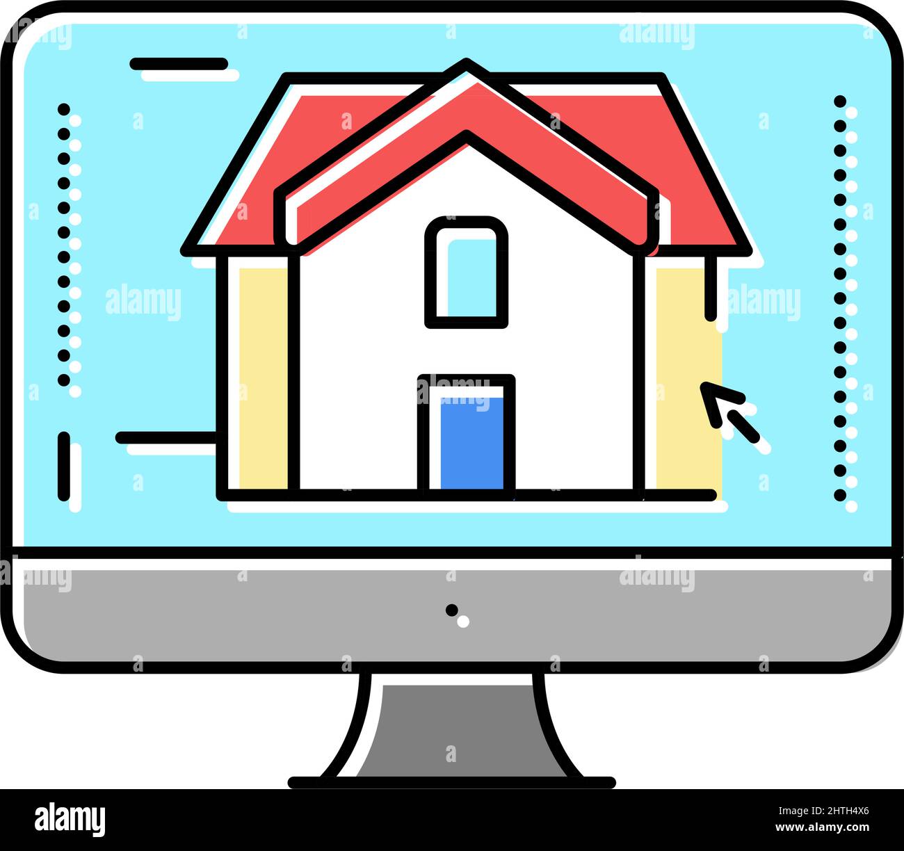 3d architecture visualization color icon vector illustration Stock ...