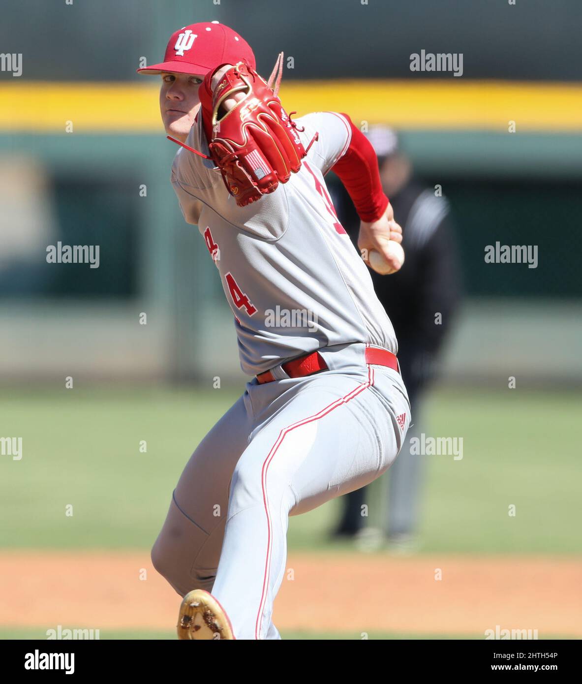 February 27, 2022: Indiana pitcher Nathan Stahl (14) on the mound ...