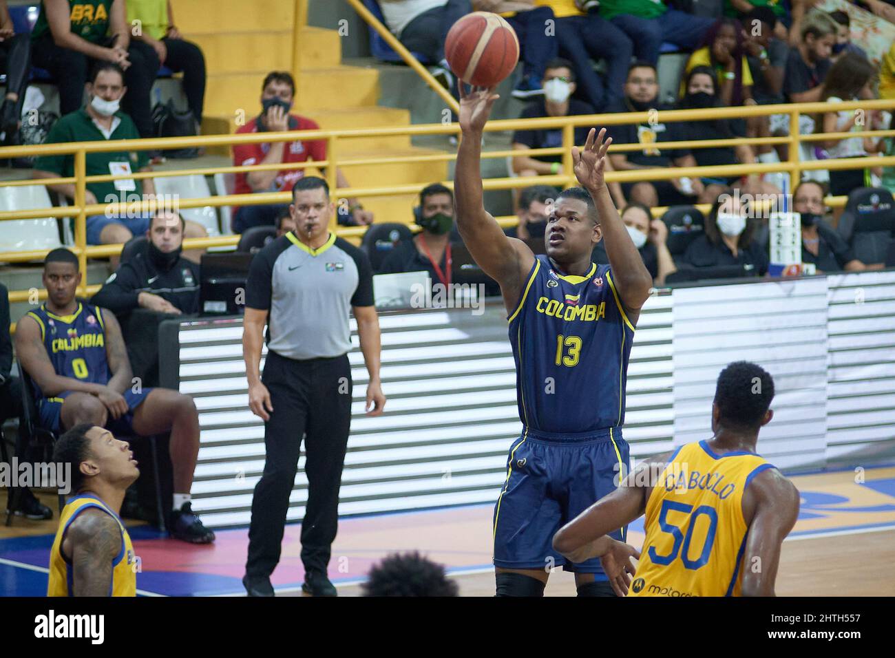 Colombia's Cristian Arboleda during a match between Brazil and Colombia for the FIBA Basketball ...