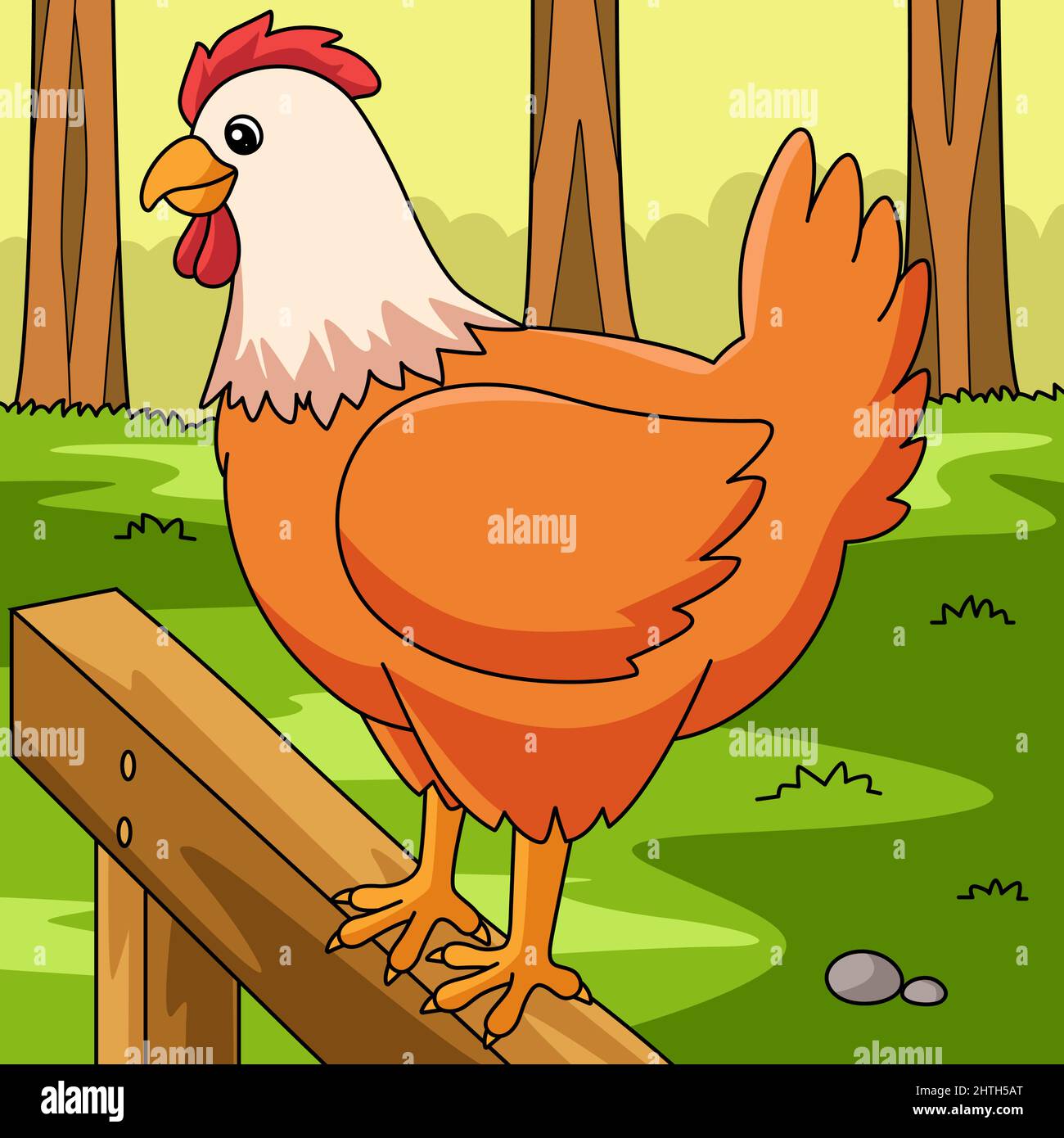 Chicken Cartoon Colored Animal Illustration Stock Vector Image & Art ...