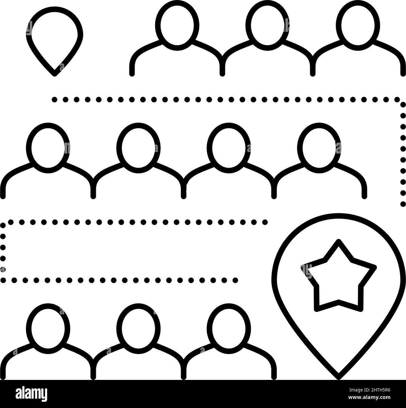 route and direction of parade line icon vector illustration Stock ...