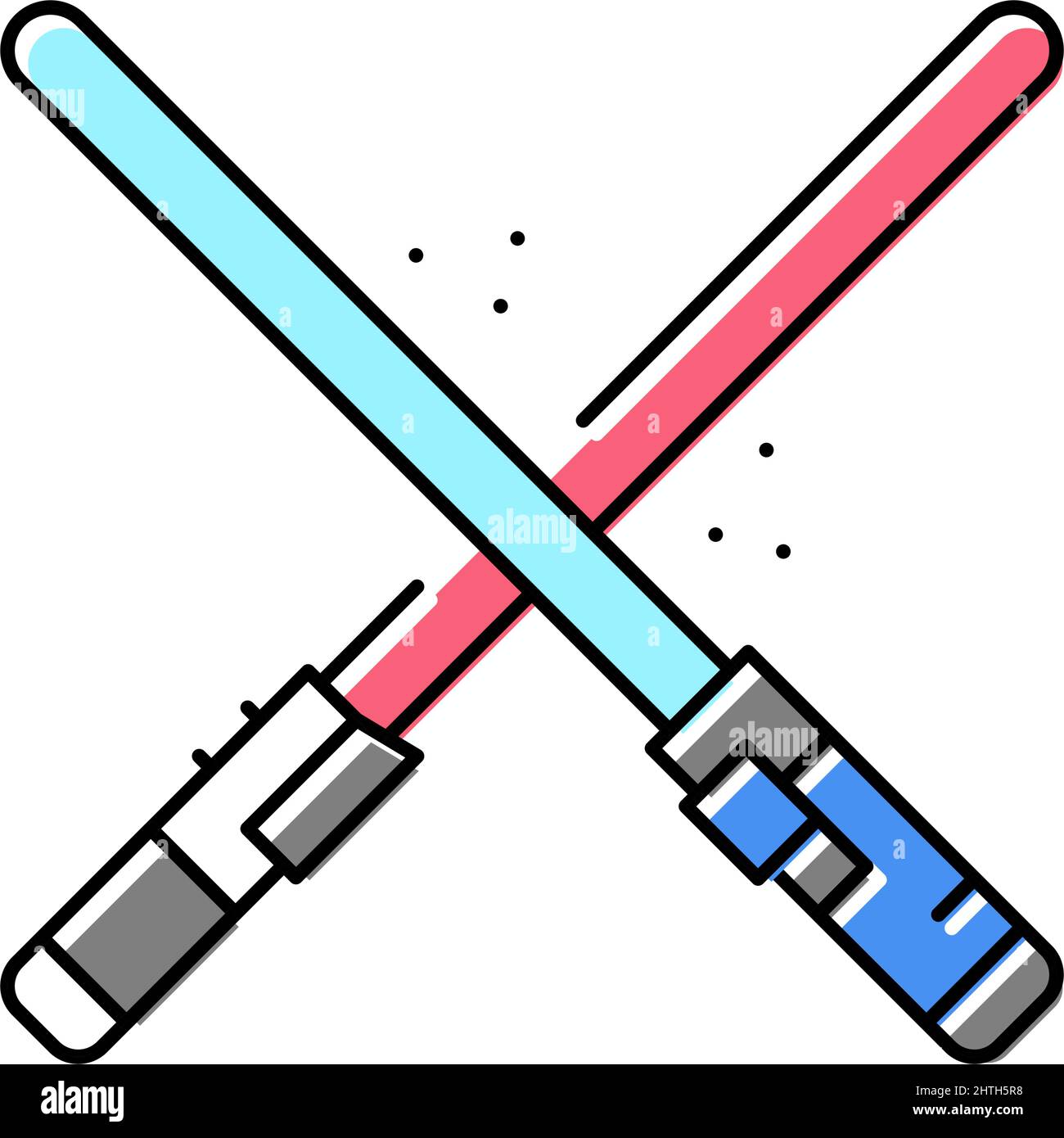 crossed light swords fight color icon vector illustration Stock Vector ...