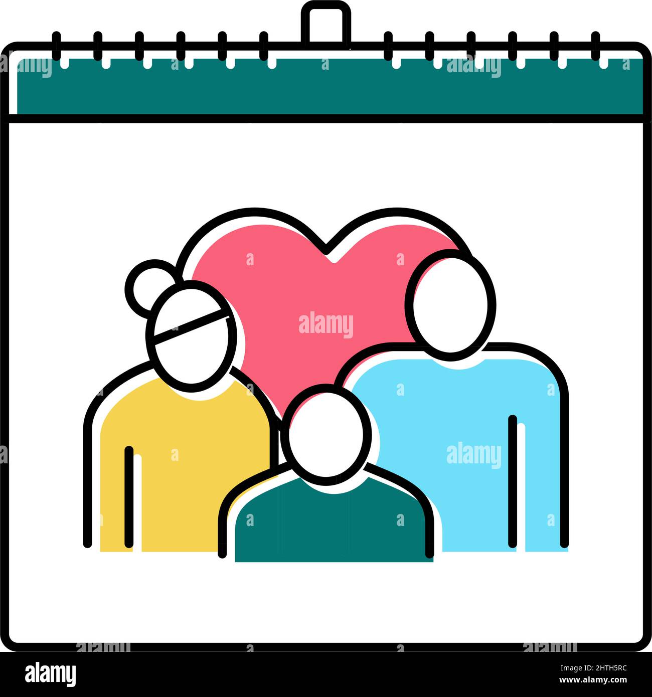 global family day color icon vector illustration Stock Vector Image ...