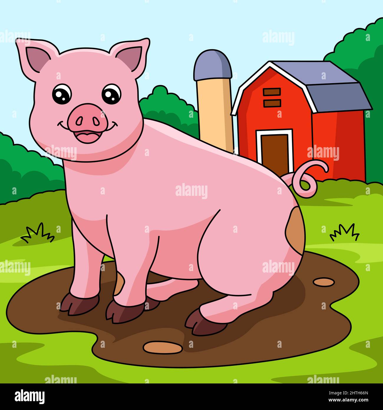 Pig Cartoon Colored Animal Illustration Stock Vector Image & Art - Alamy