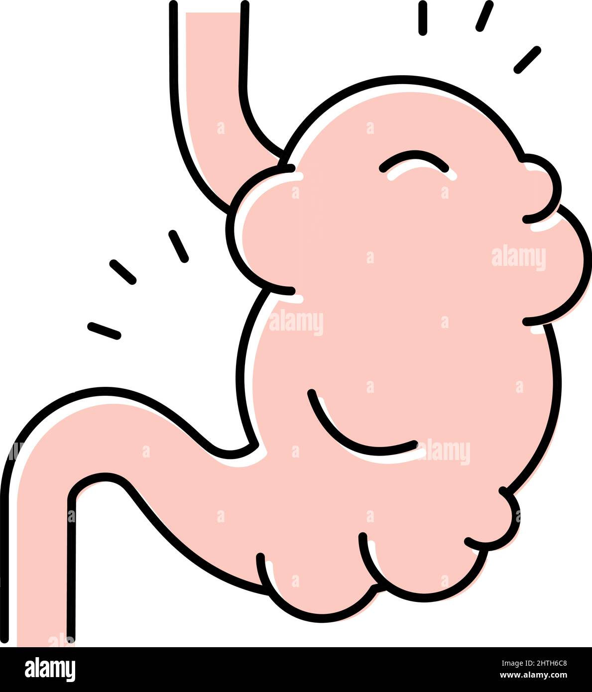 bloating digestion system color icon vector illustration Stock Vector ...