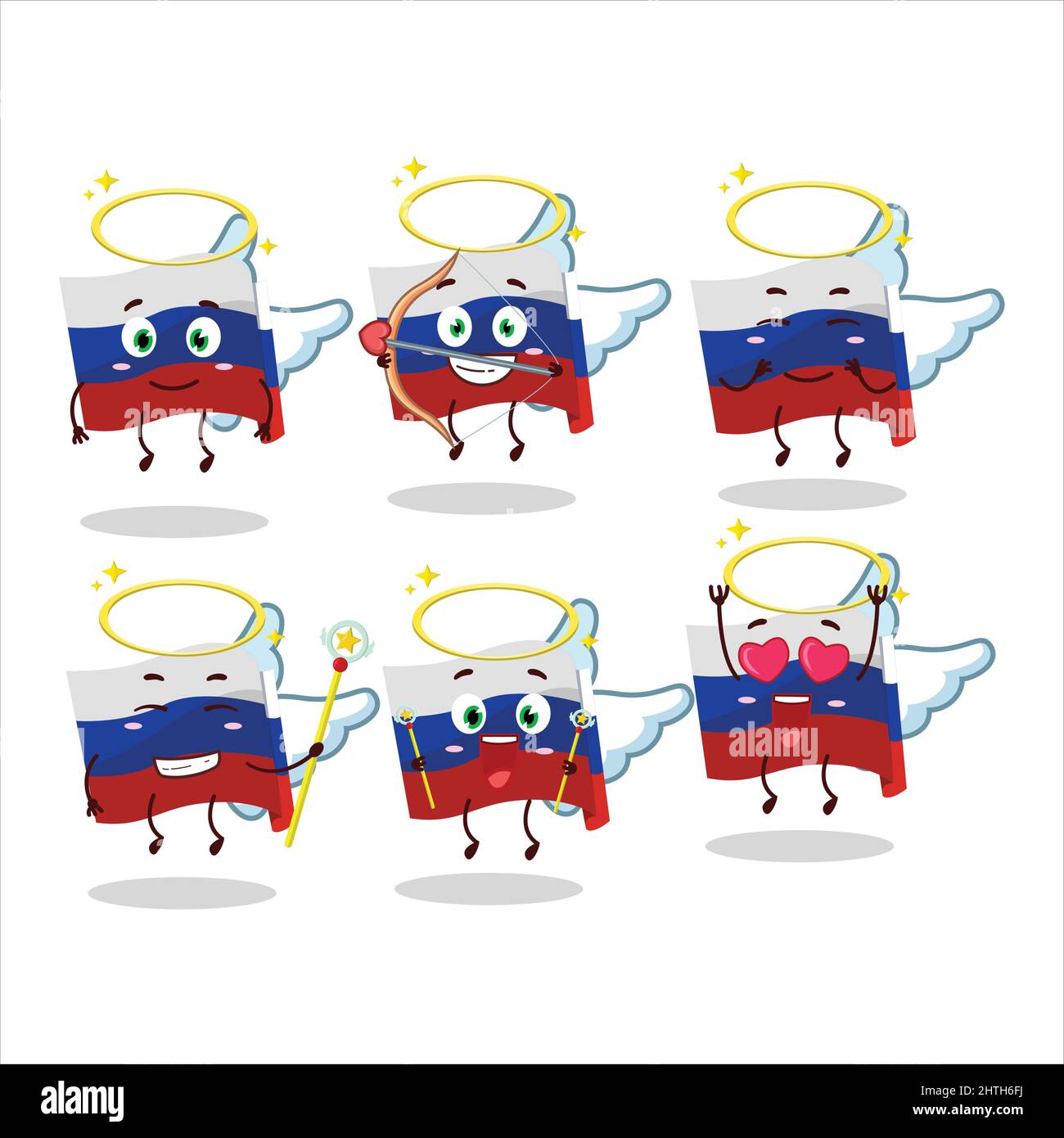 Russia flag cartoon designs as a cute angel character. Vector ...