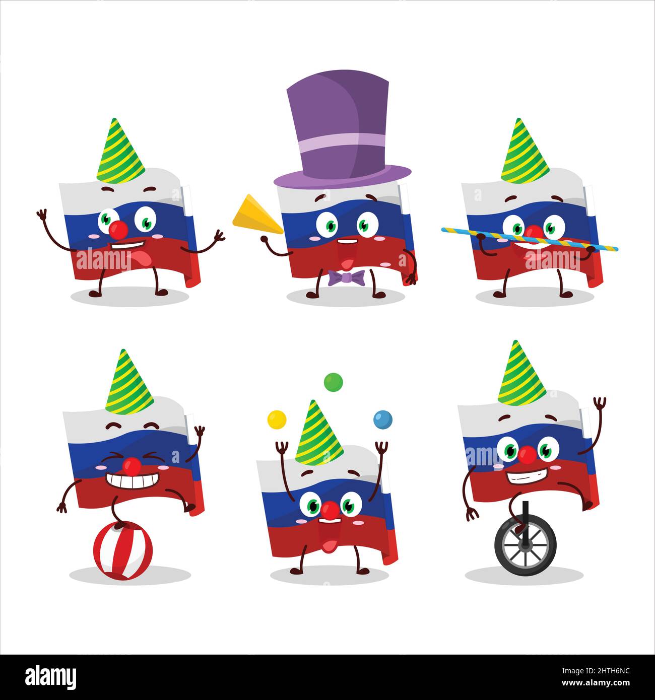 Cartoon character of russia flag with various circus shows. Vector ...
