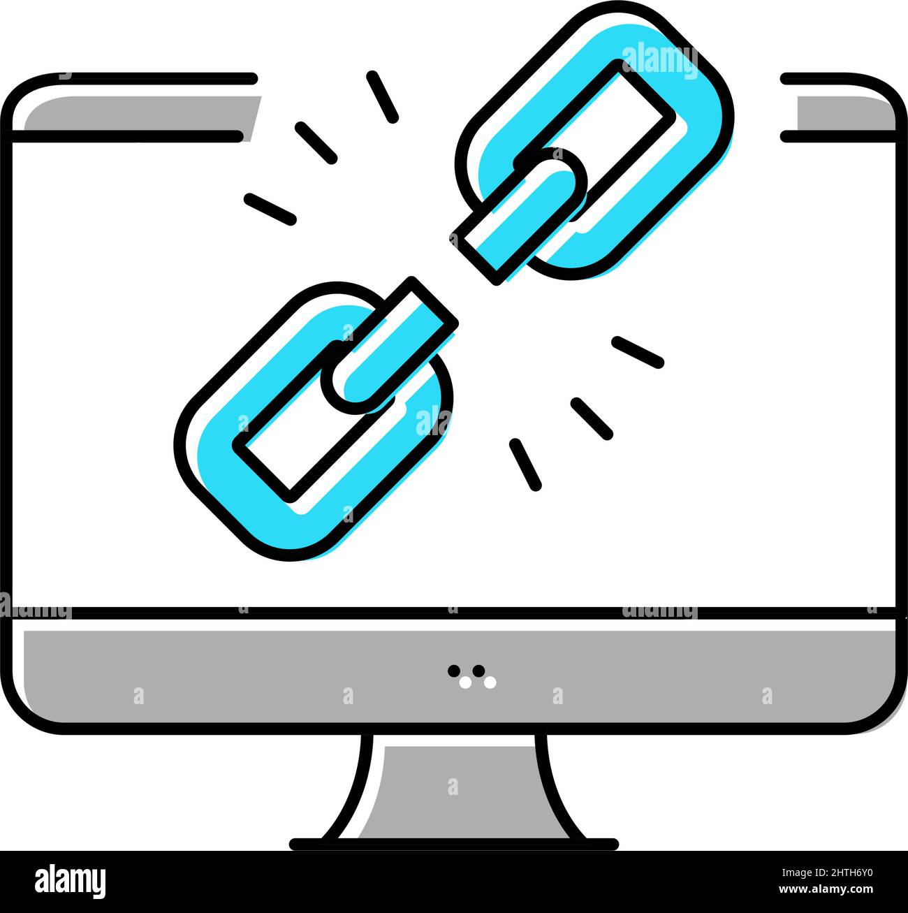 link disconnected color icon vector illustration Stock Vector Image ...