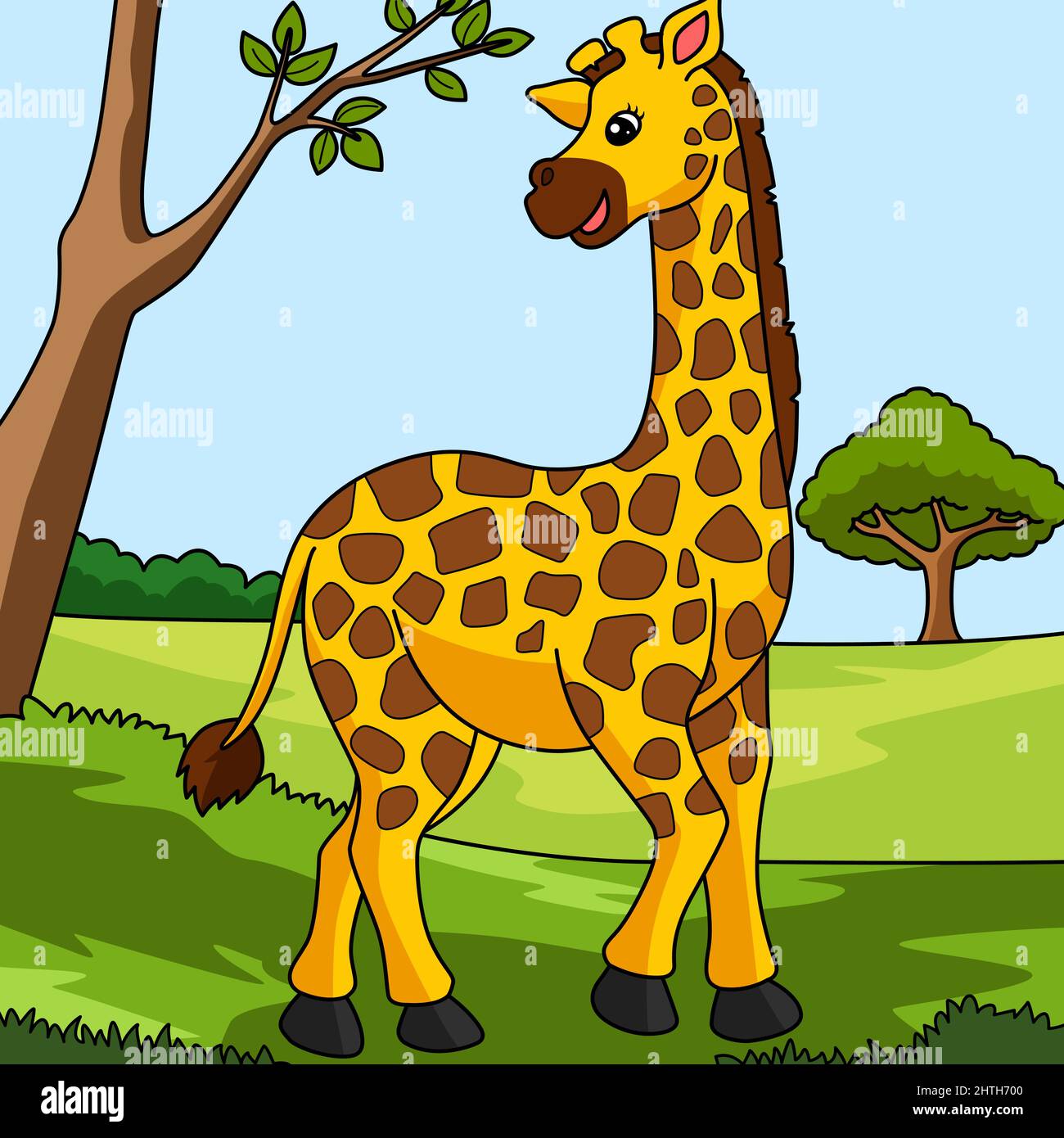 Giraffe Cartoon Colored Animal Illustration Stock Vector Image & Art ...