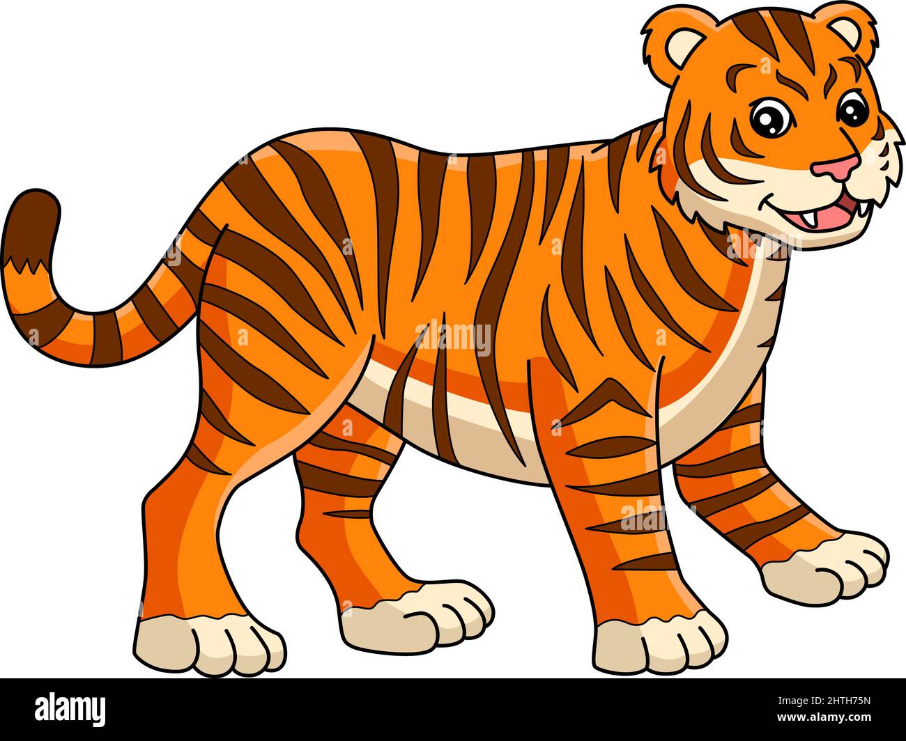 Tiger Cartoon Colored Clipart Illustration Stock Vector Image & Art - Alamy