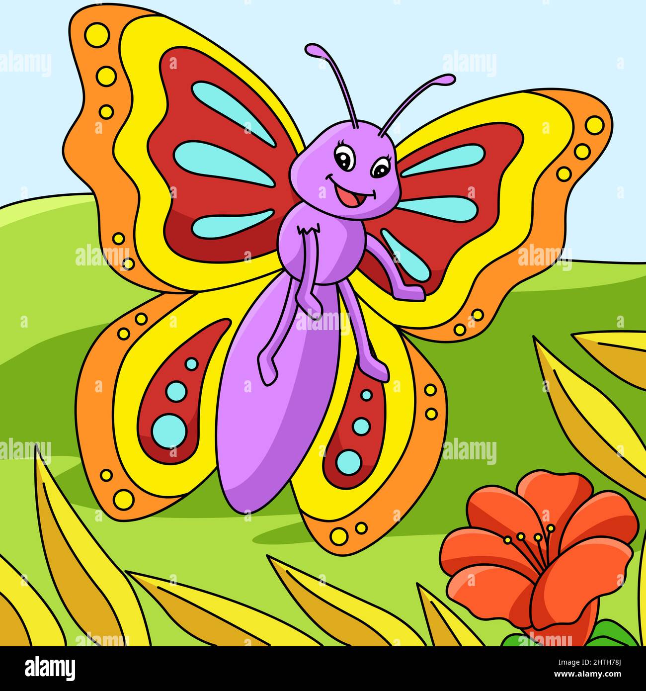 Butterfly Cartoon Colored Animal Illustration Stock Vector Image & Art ...