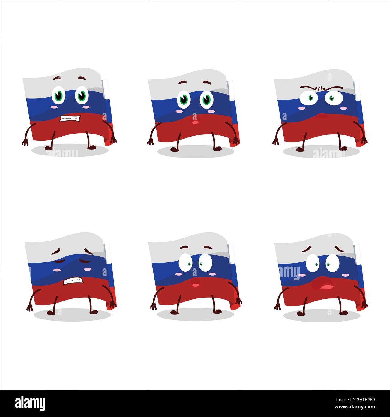 Character cartoon of russia flag with scared expression. Vector ...