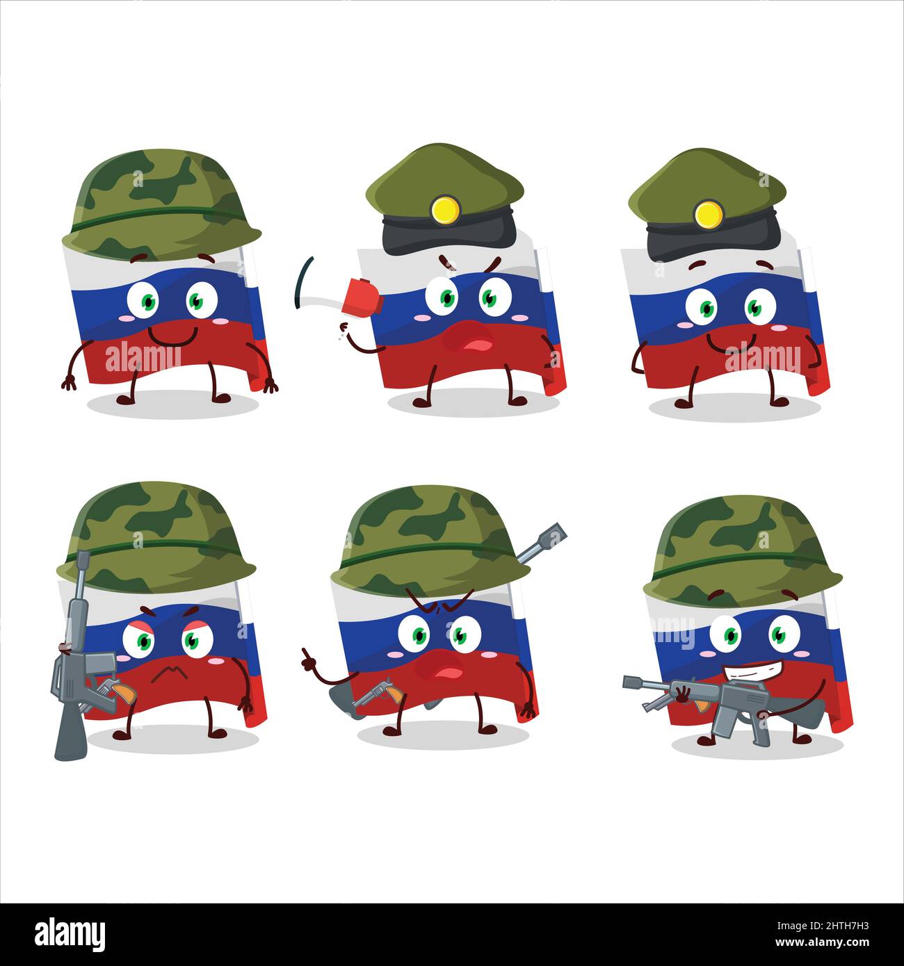 A charming soldier russia flag cartoon picture bring a gun machine ...