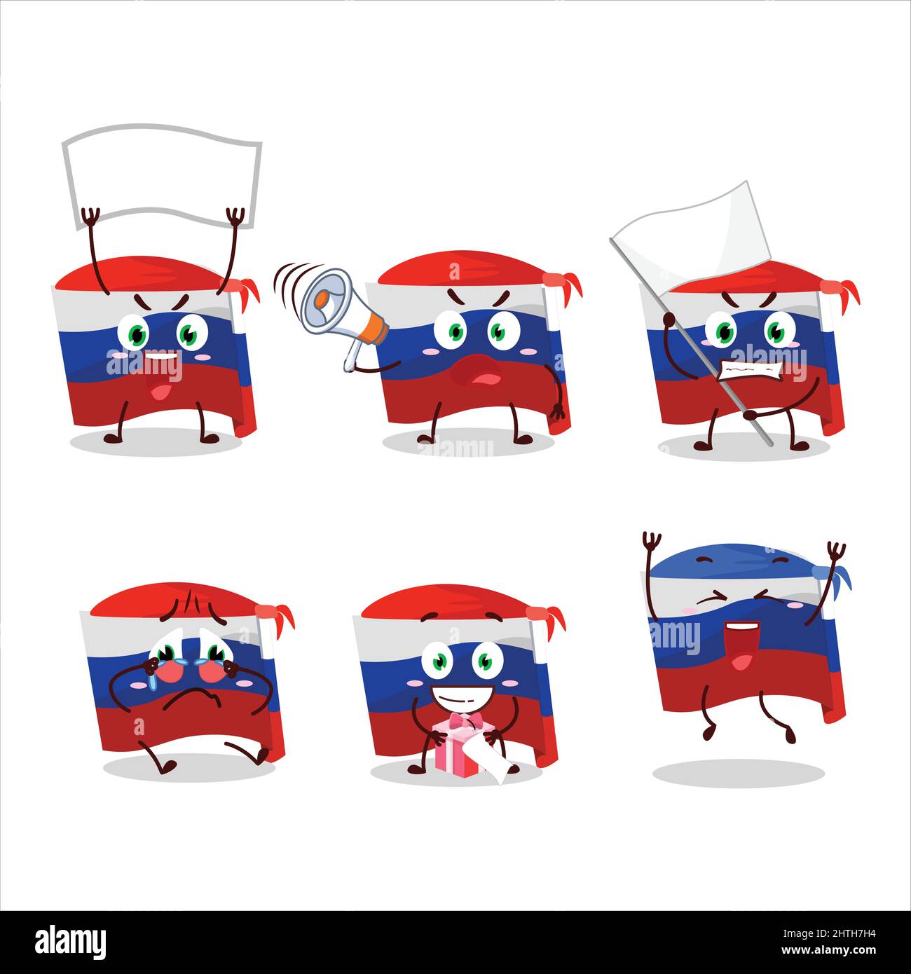 Mascot design style of russia flag character as an attractive supporter ...