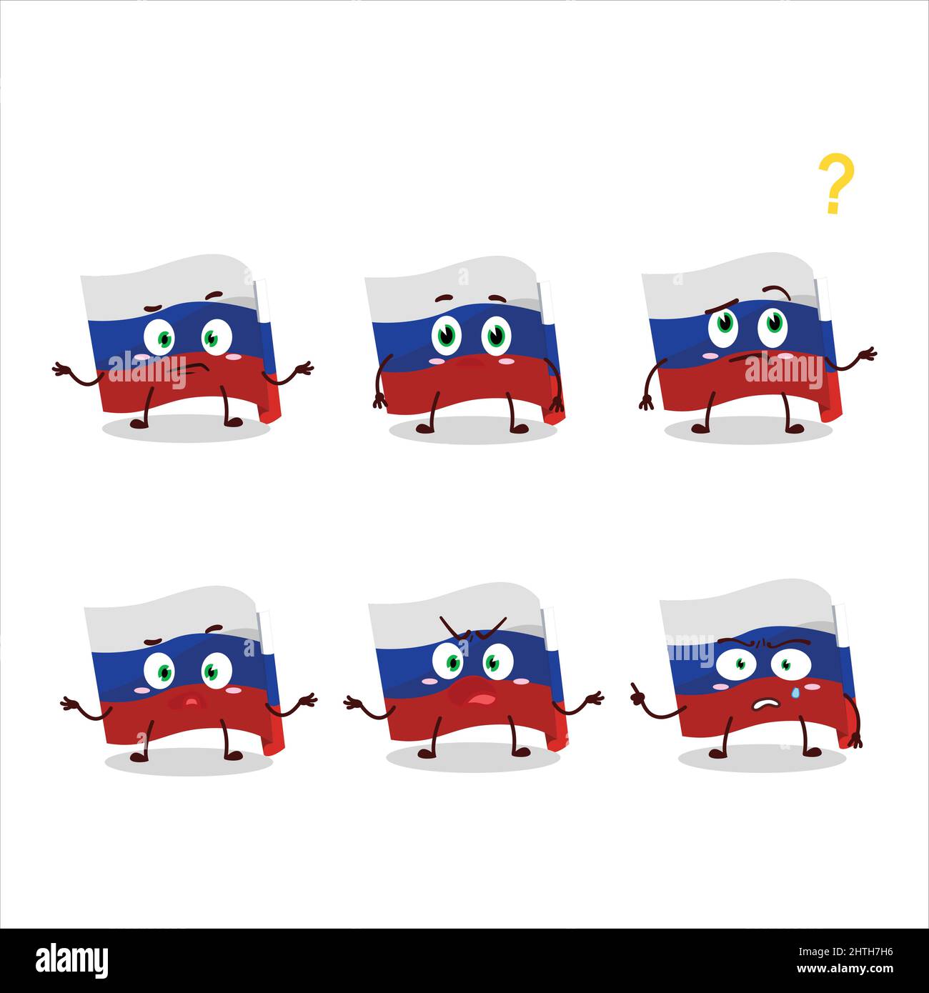 Cartoon character of russia flag with what expression. Vector ...