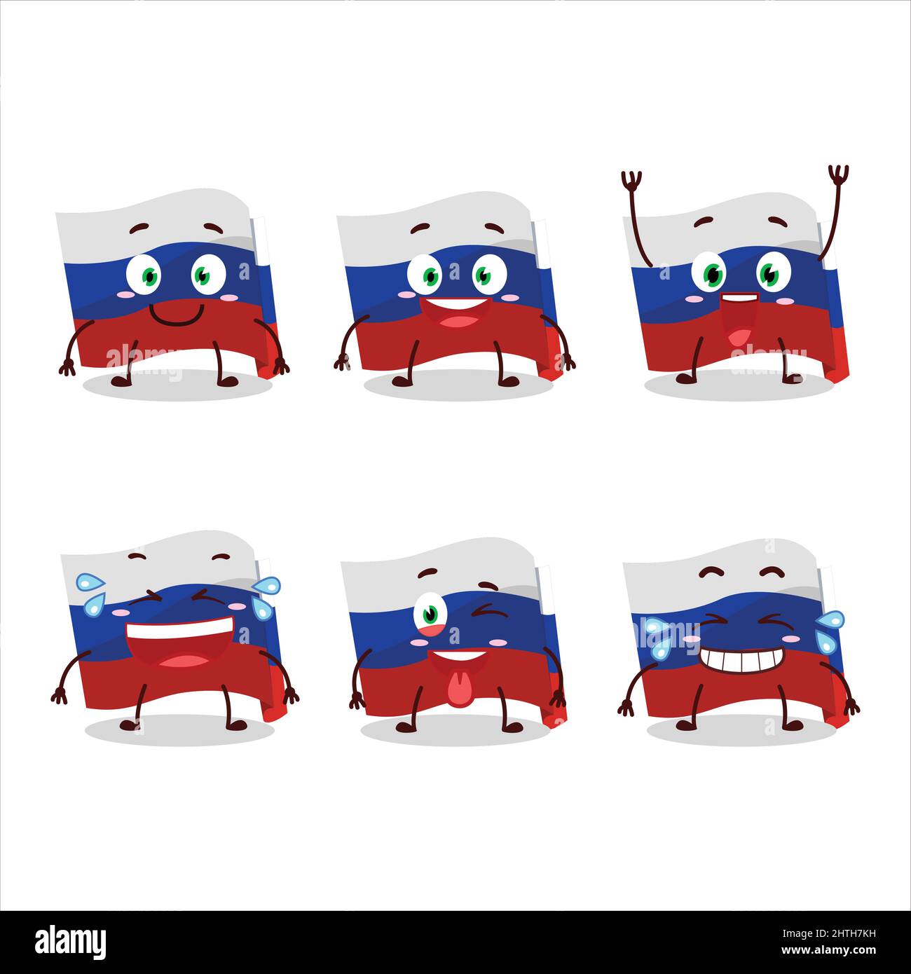 Cartoon character of russia flag with smile expression. Vector ...