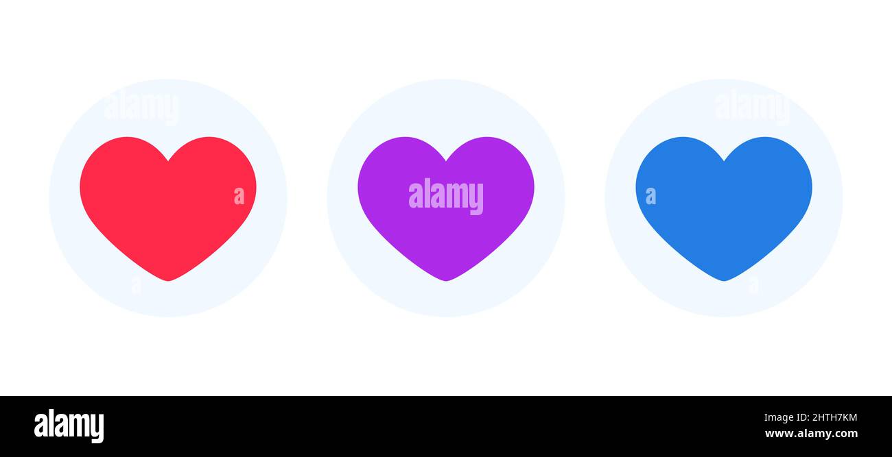 Likes in shape of heart. Colorful like icon or emoticon. Vector ...