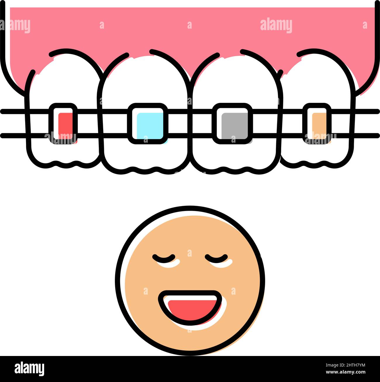 child tooth braces color icon vector illustration Stock Vector Image ...