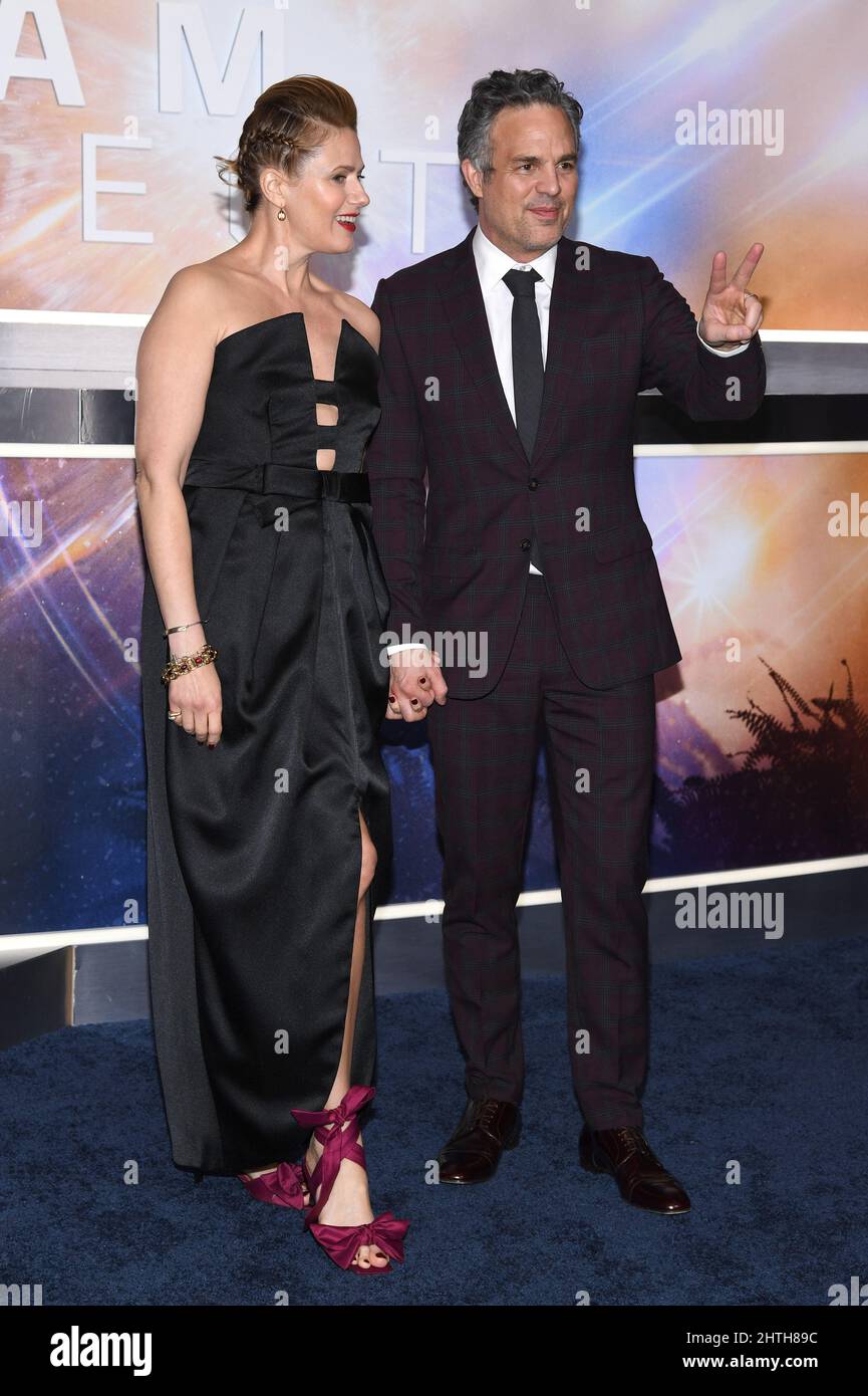 New York, USA. 28th Feb, 2022. (L-R) Sunrise Coigney and Mark Ruffalo ...