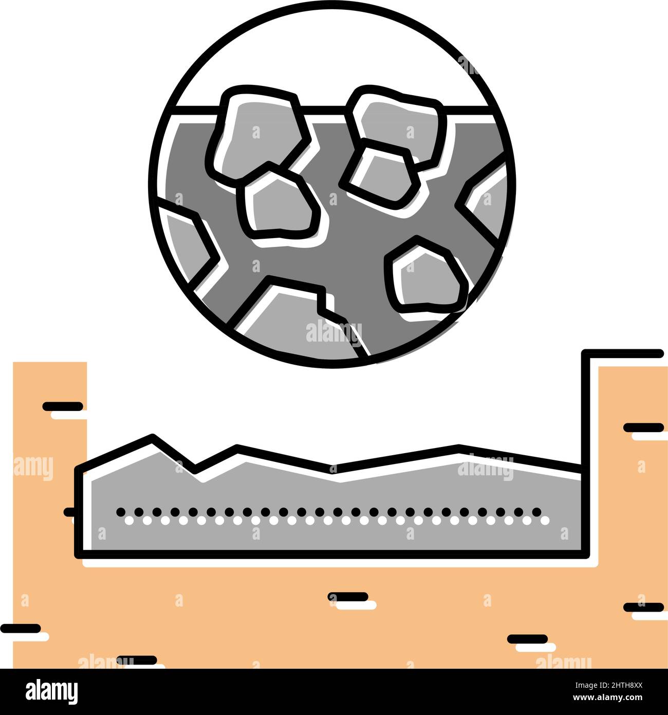 gravel stone road layer color icon vector illustration Stock Vector ...