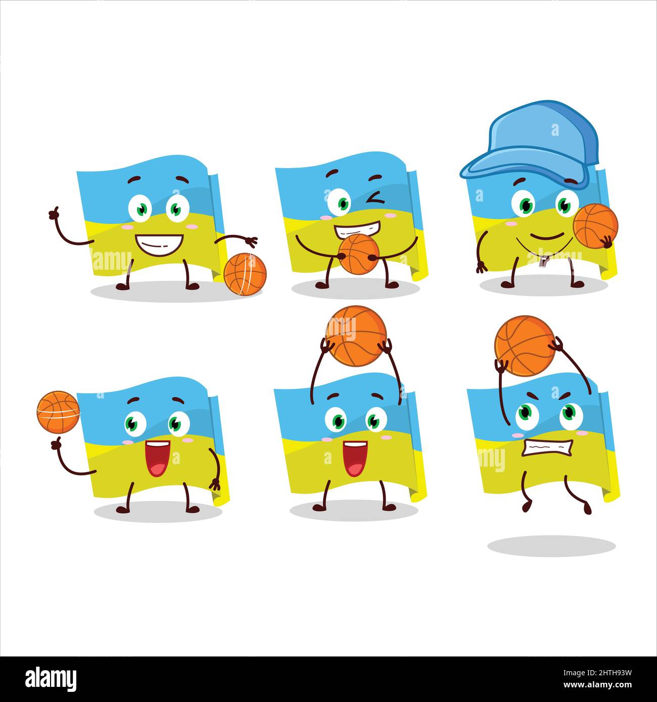 Talented ukraine flag cartoon character as a basketball athlete. Vector ...