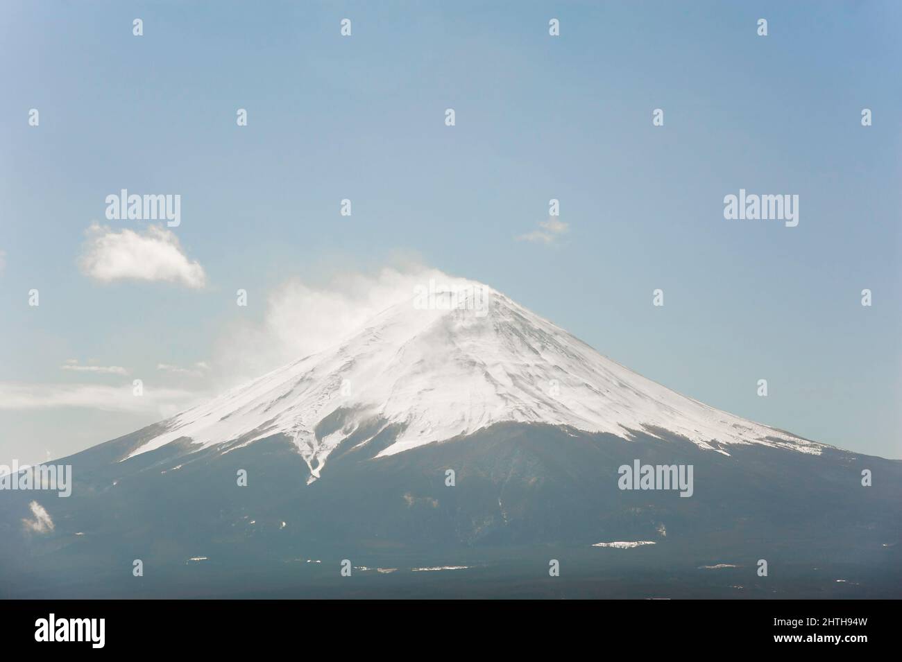 The peak of Mount Fuji covered in snow in winter Stock Photo - Alamy