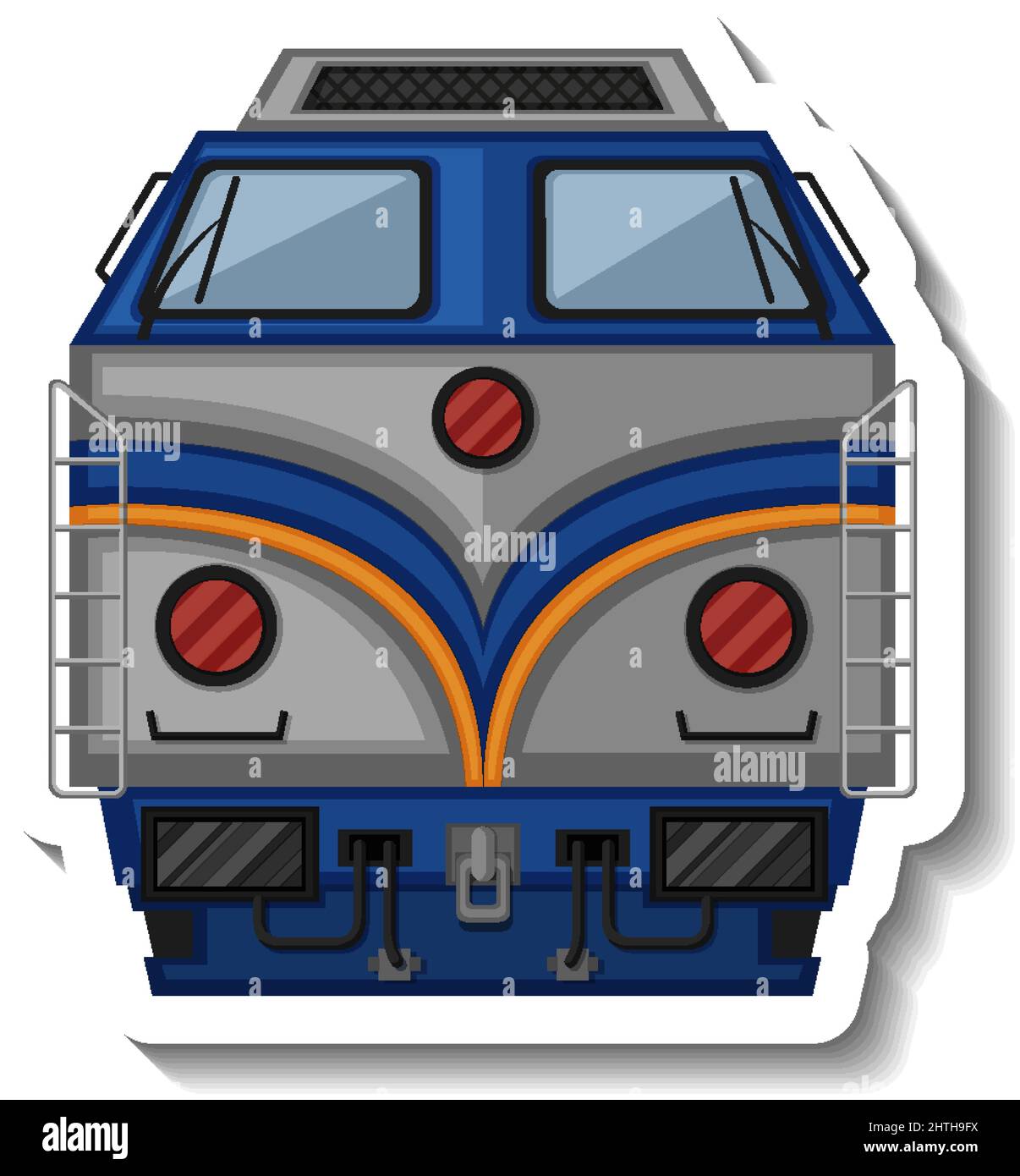 Front of diesel locomotive in cartoon style illustration Stock Vector ...